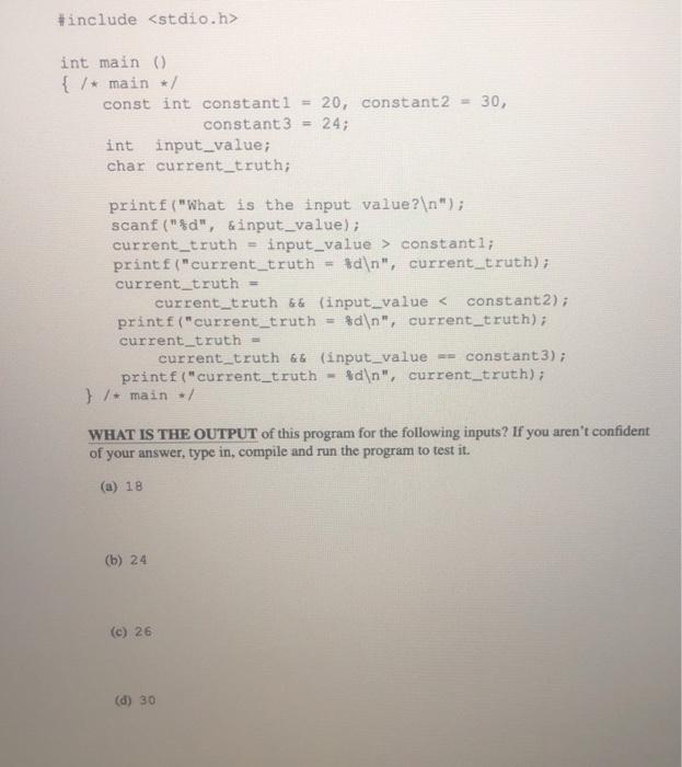 Solved #include 30, int maino { /* main */ const int | Chegg.com