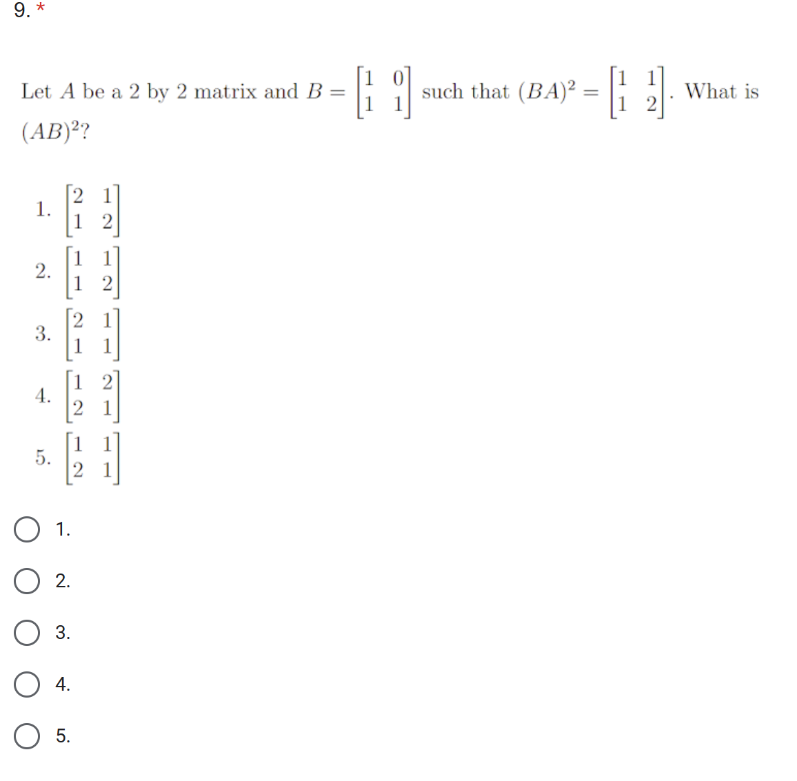 Solved Let A ﻿be a 2 ﻿by 2 ﻿matrix and B=[1011] ﻿such that | Chegg.com