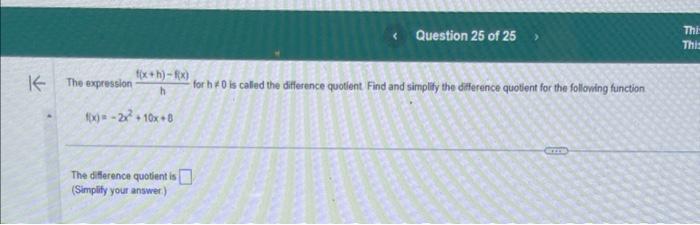 Solved The expression hf(x+h)−f(x) for h =0 is caled the | Chegg.com