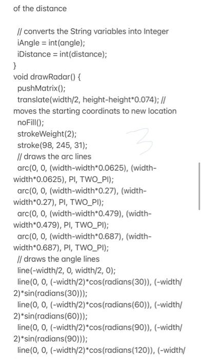 Solved Please Convert The Arduino Radar Code To C
