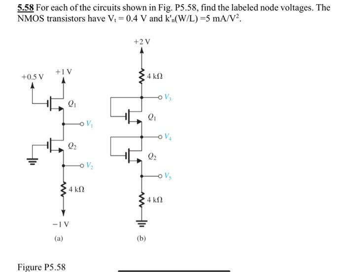 Solved 5.58 For each of the circuits shown in Fig. P5.58, | Chegg.com