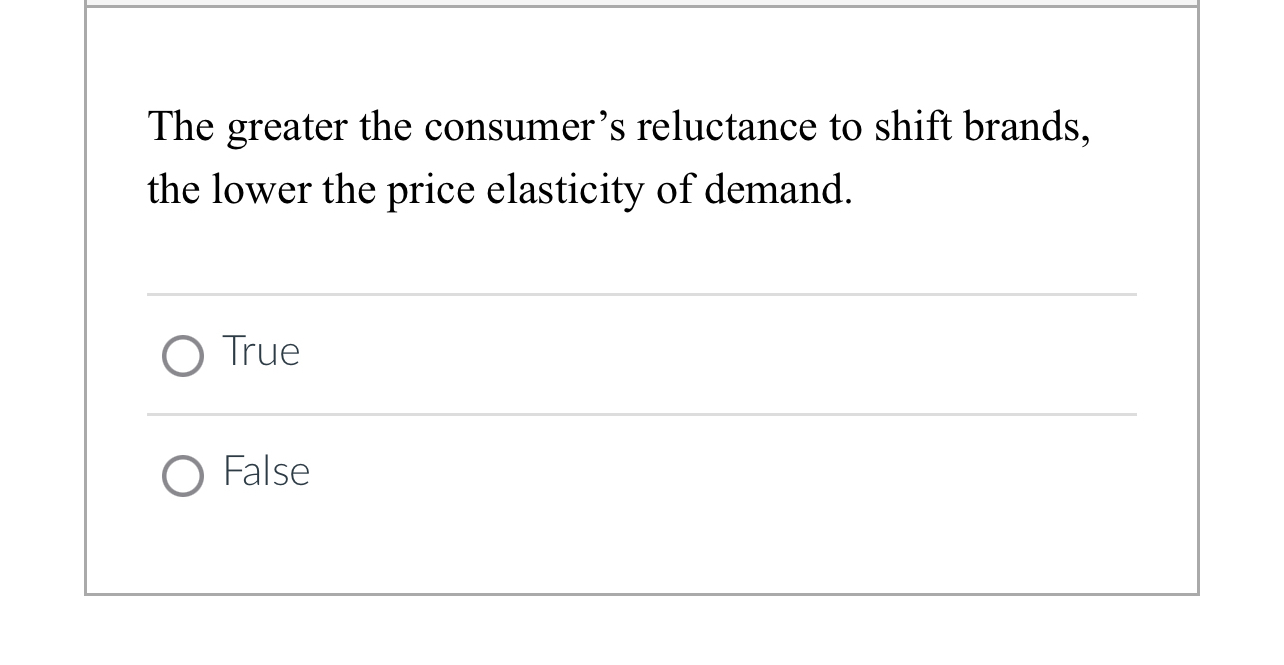 Solved The greater the consumer's reluctance to shift | Chegg.com