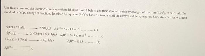 Solved Use Hess's Law and the thermochemical equations | Chegg.com