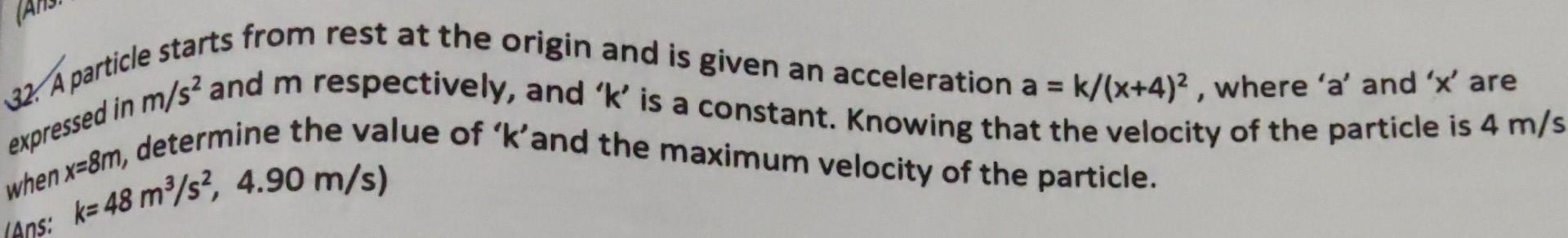 Solved A particle starts from rest at the origin and is | Chegg.com