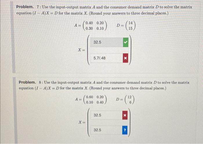 Solved Problem 7 Use The Input Output Matrix A And The 4808