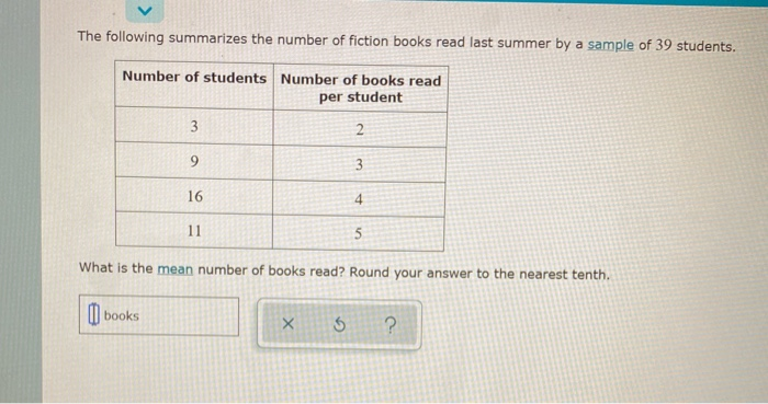 Solved The following summarizes the number of fiction books | Chegg.com
