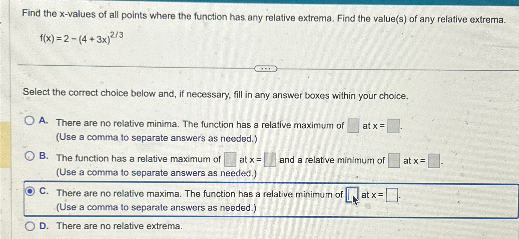 Solved Find the x-values of all points where the function | Chegg.com