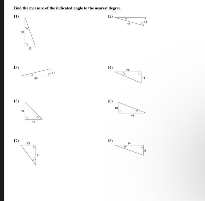 Solved Find the measure of the indicated angle to the | Chegg.com