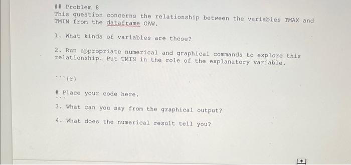 Problem 1 Run the command str() on the dataframe | Chegg.com