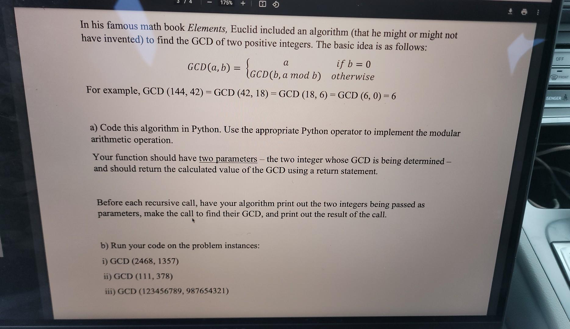 Solved In his famous math book Elements, Euclid included an | Chegg.com