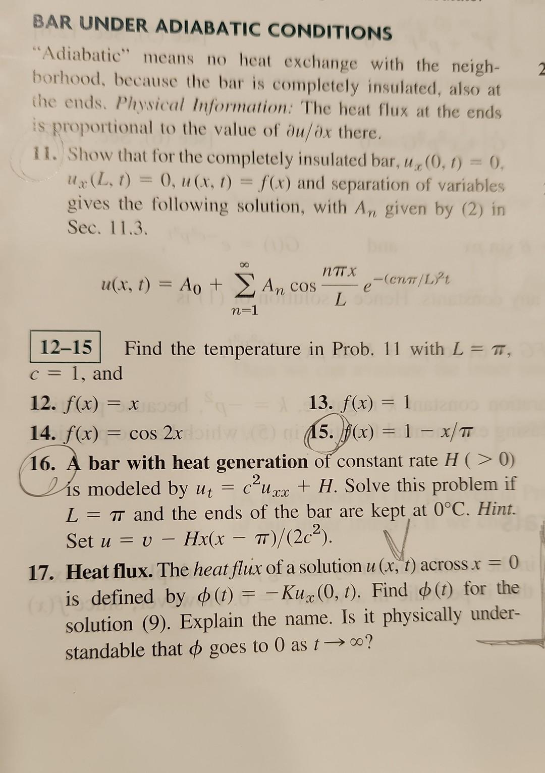 Solved BAR UNDER ADIABATIC CONDITIONS "Adiabatic" means no | Chegg.com