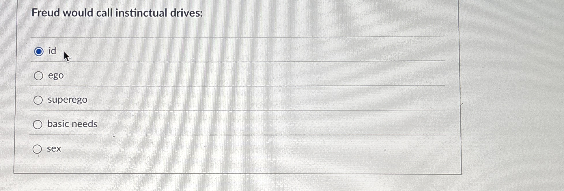 Solved Freud would call instinctual drives:q, | Chegg.com