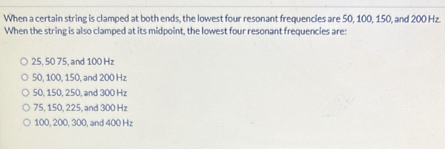 Solved When a certain string is clamped at both ends, the | Chegg.com