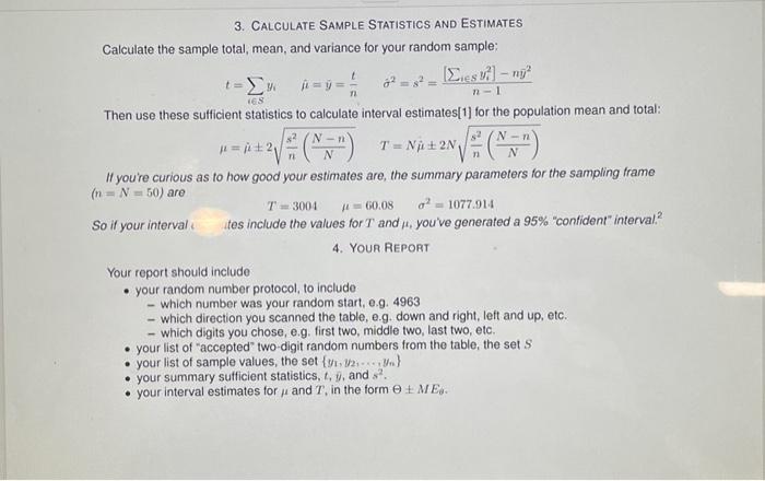 Solved ABSTRACT. Draw a simple random sample using a random | Chegg.com
