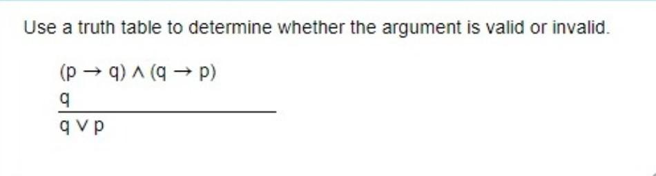 Solved Use A Truth Table To Determine Whether The Argument