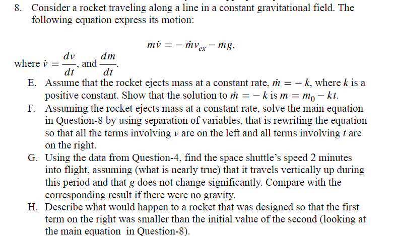 Solved Consider a rocket traveling along a line in a | Chegg.com