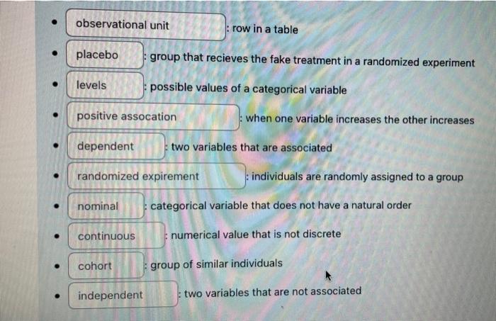 Terms cohort continuous dependent independent levels | Chegg.com