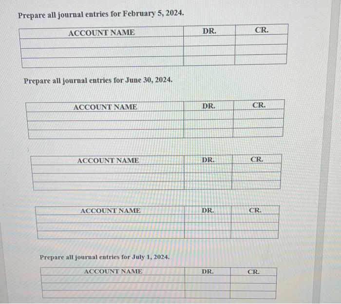 Prepare all journal entries for January 1, 2023. | Chegg.com