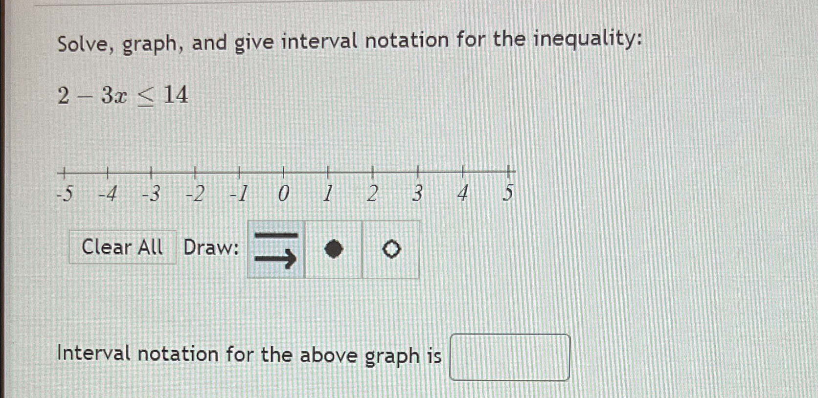Solved Solve, graph, and give interval notation for the | Chegg.com