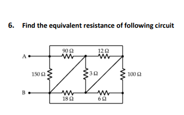 Solved Find the equivalent resistance of following circuit | Chegg.com