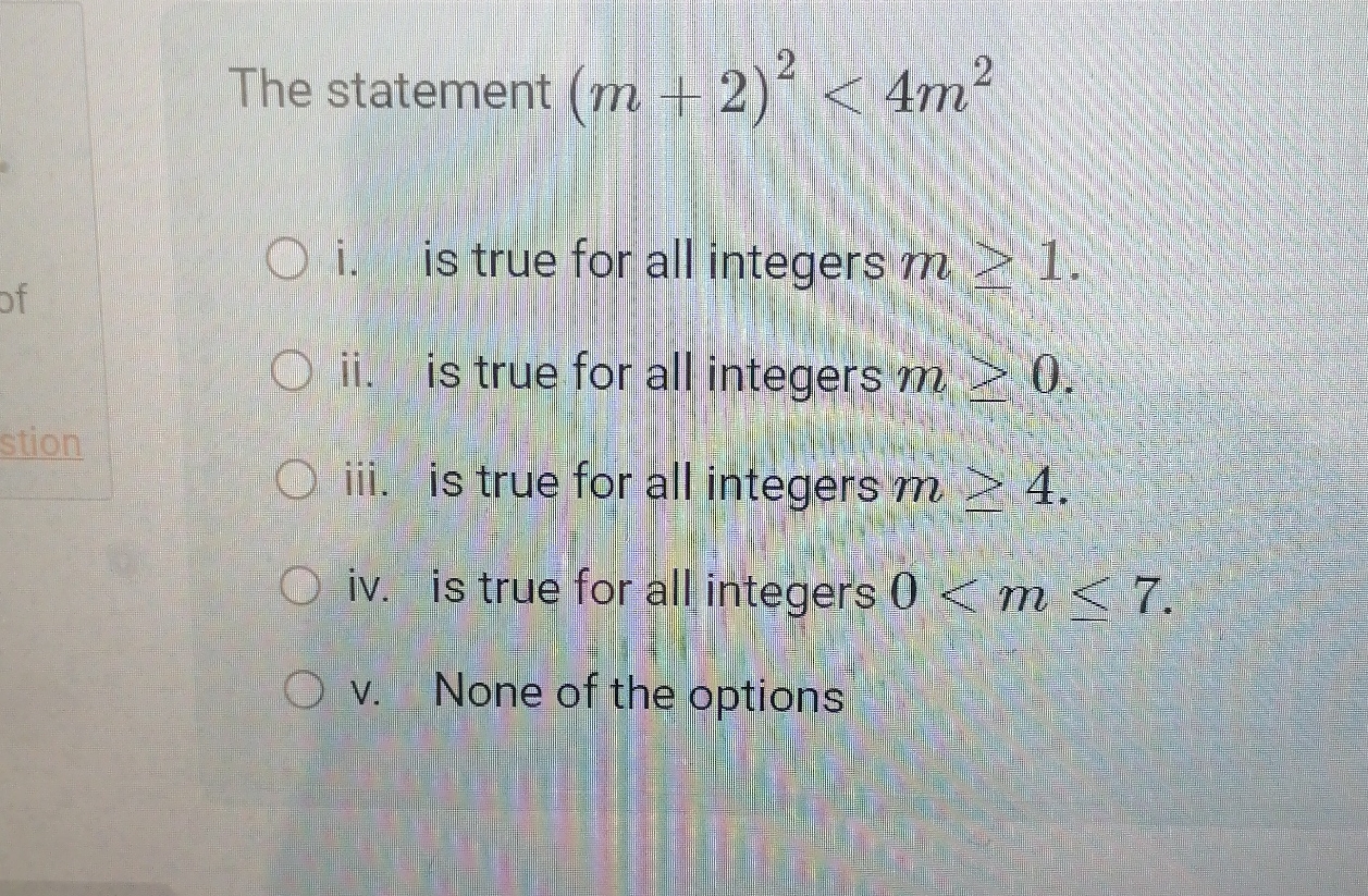 Solved The statement (m+2)2