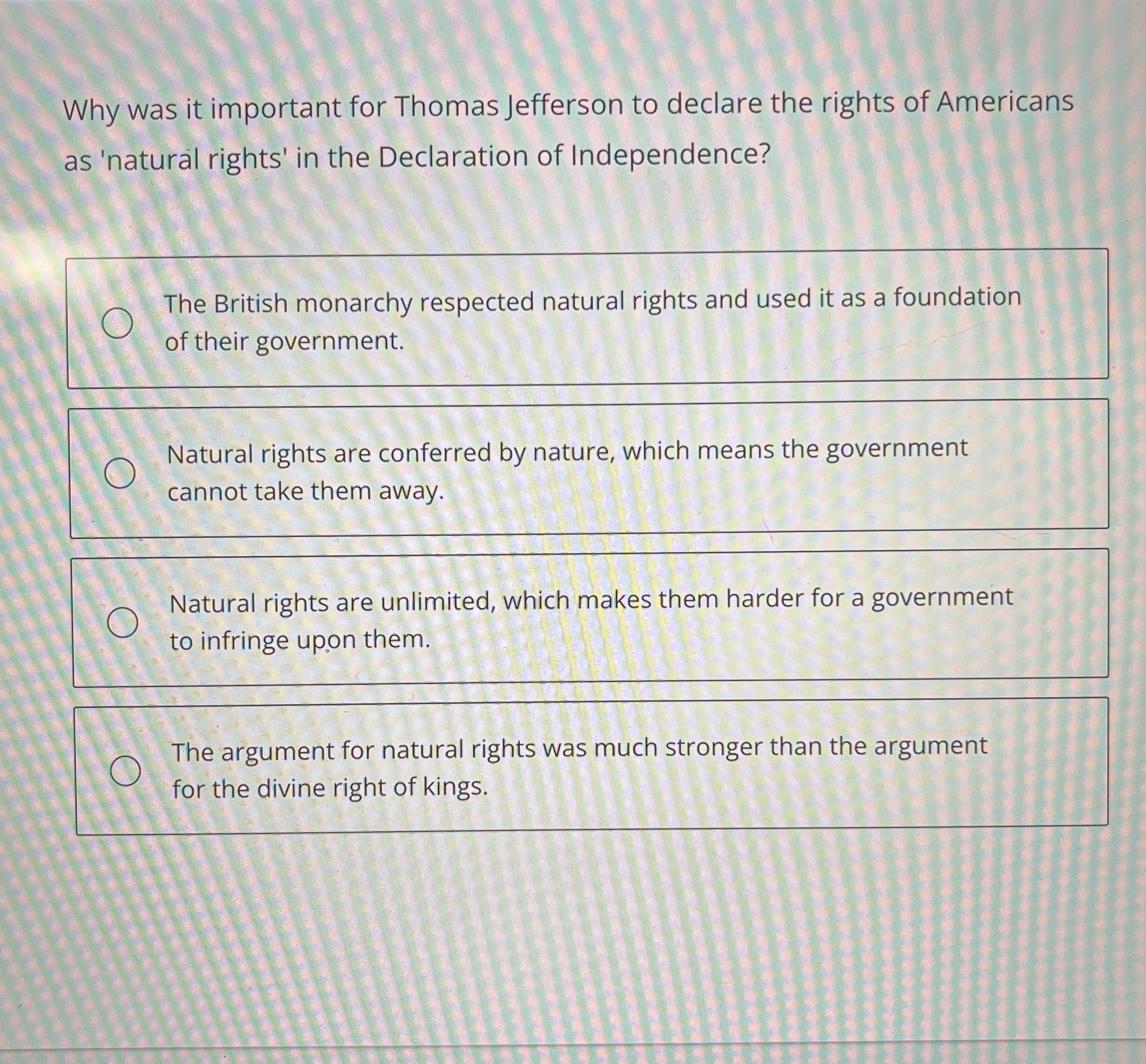Solved Why was it important for Thomas Jefferson to declare | Chegg.com