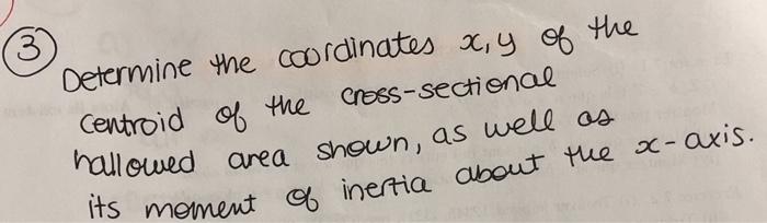 Solved hallowed area shown, as well as its moment of inertia | Chegg.com