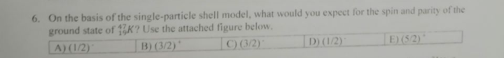 Solved 6. On the basis of the single particle shell model, | Chegg.com