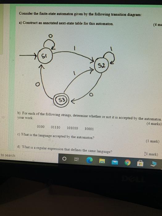 Solved Consider the finite-state automaton given by the | Chegg.com