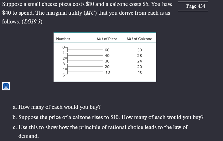 Solved Suppose a small cheese pizza costs \( \$ 10 \) ﻿and a | Chegg.com
