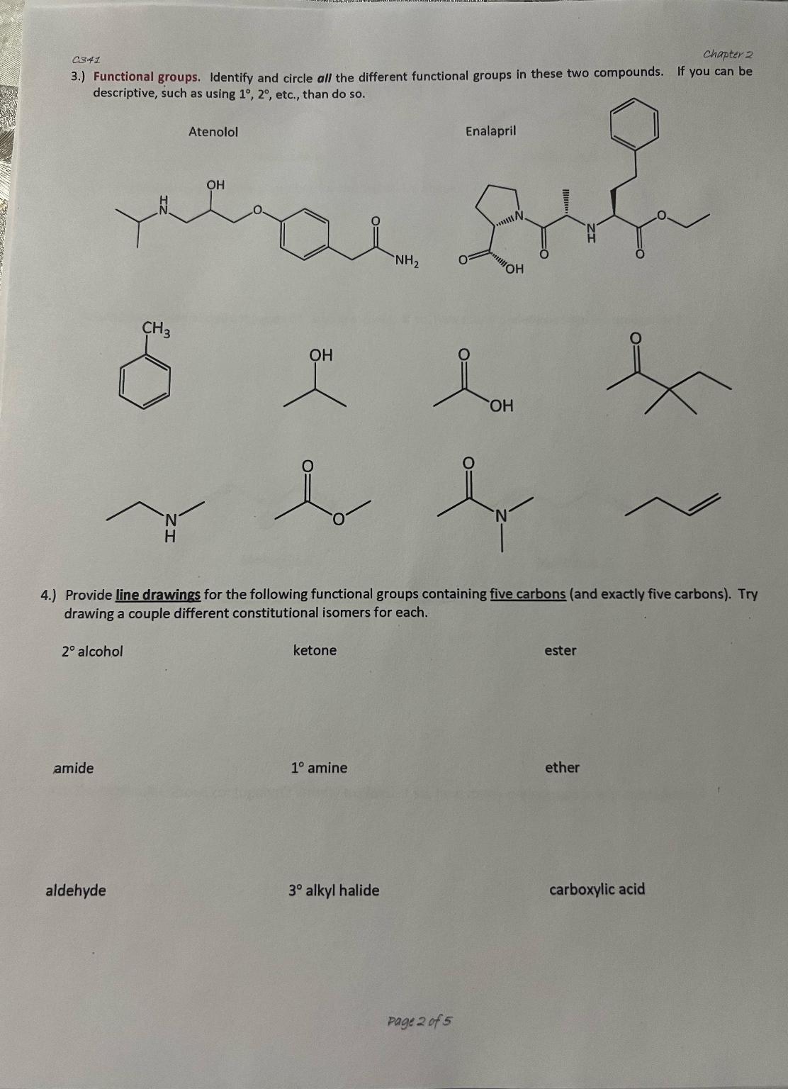 c341chapter 23.) ﻿Functional groups. Identify and | Chegg.com
