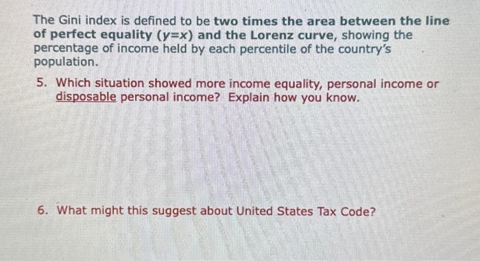 Solved The Gini index is defined to be two times the area | Chegg.com