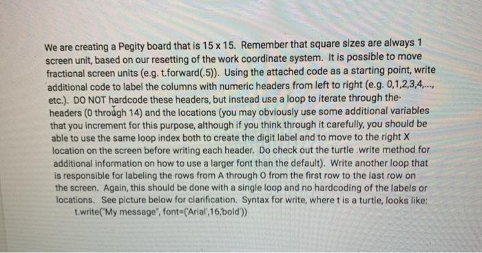 Solved MPO3B We are creating a Pegity board that is 15 x 15. | Chegg.com