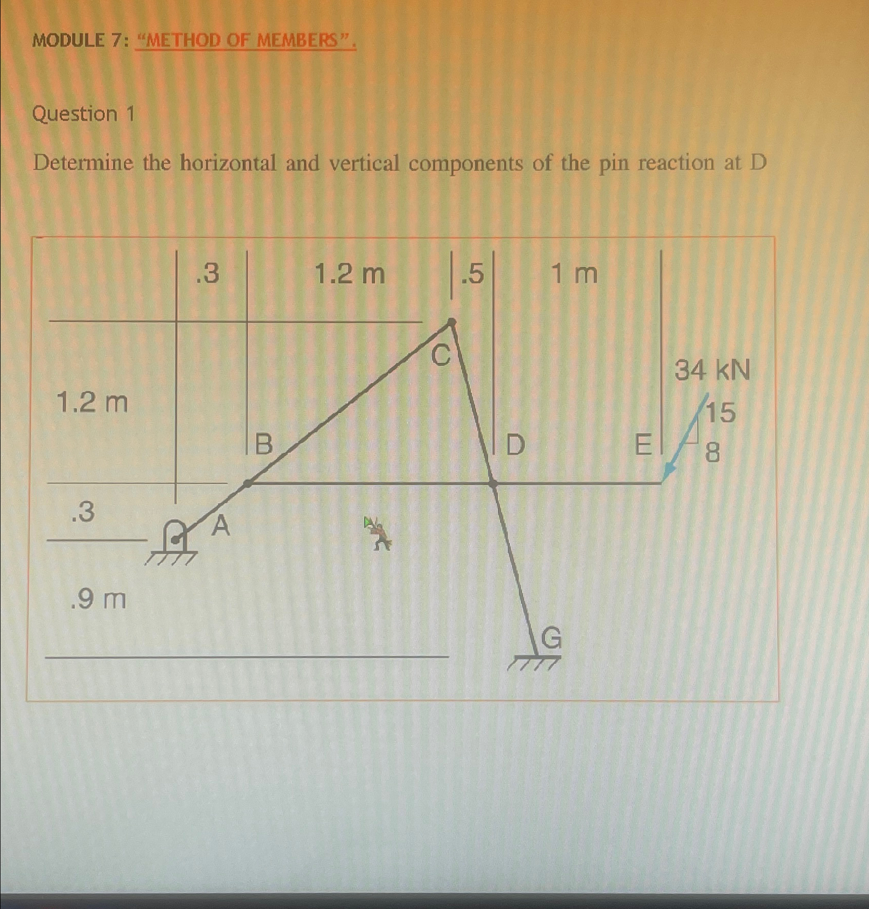 Solved MODULE 7: "METHOD OF MEMBERS".Question 1Determine the | Chegg.com