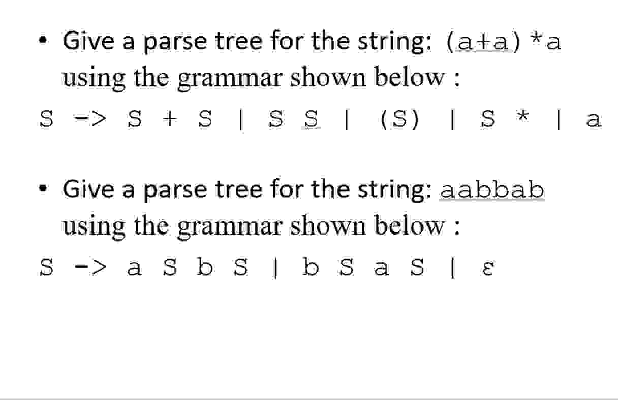 Solved devise predictive parsers and show the parsing tables | Chegg.com
