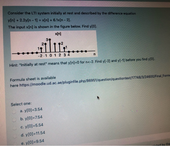 Solved Consider the LTI system initially at rest and | Chegg.com