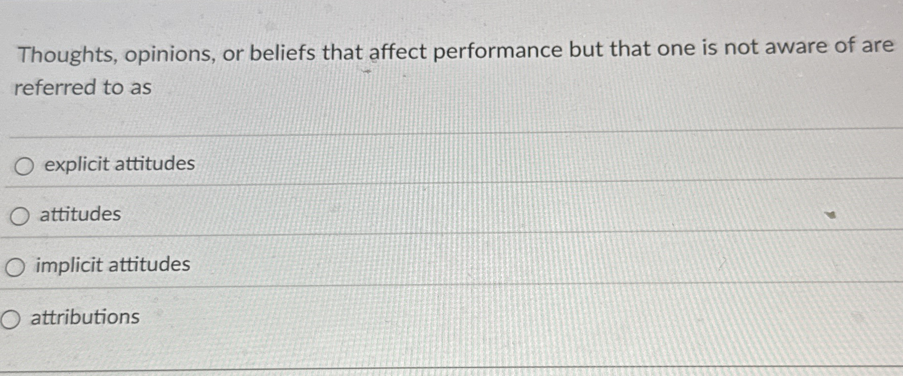 Solved Thoughts, opinions, or beliefs that affect | Chegg.com