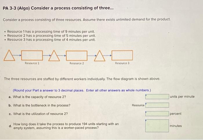 Solved PA 3-3 (Algo) Consider a process consisting of | Chegg.com