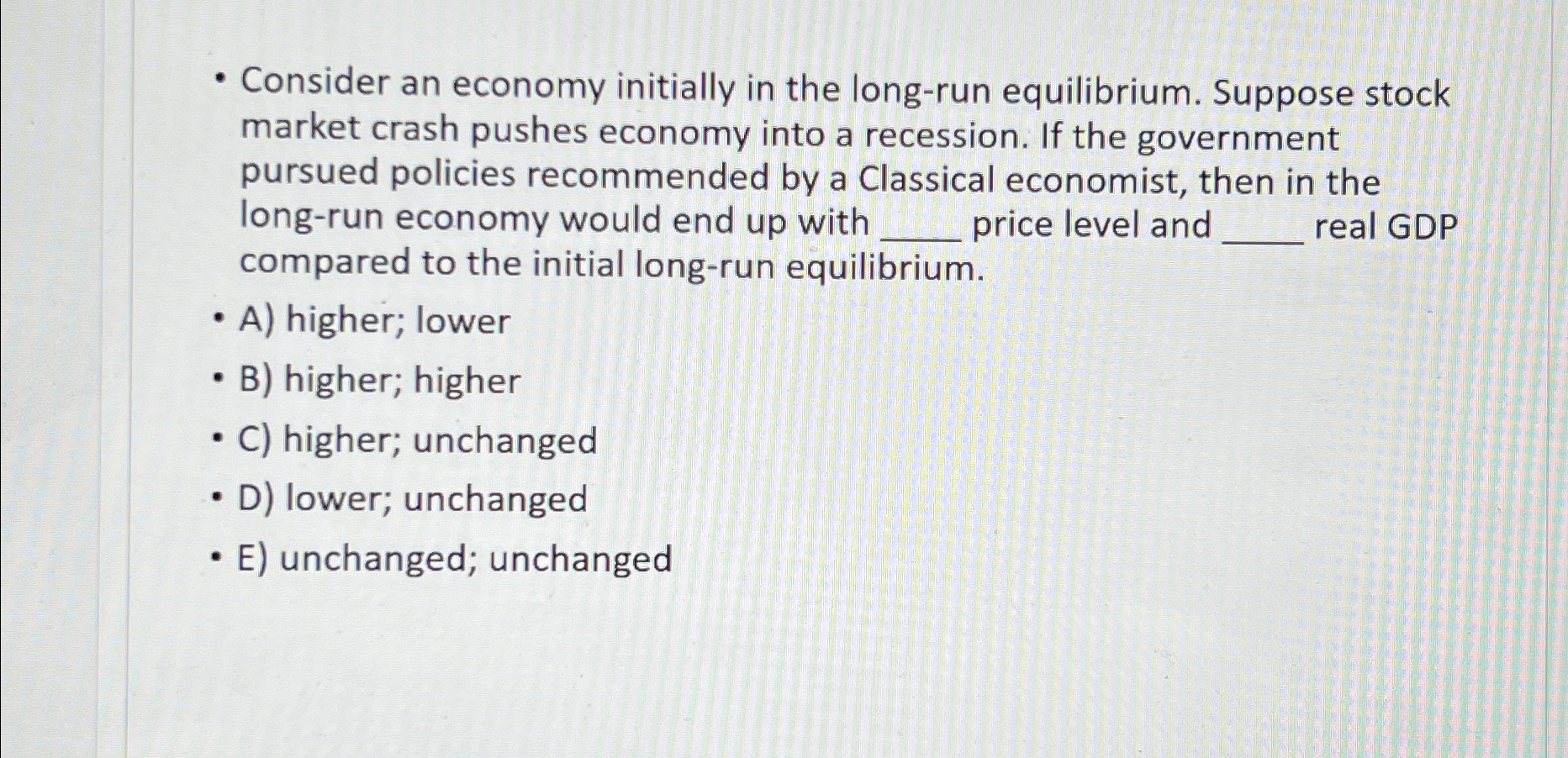 Solved Consider an economy initially in the long-run | Chegg.com