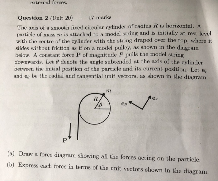 Solved external forces. Question 2 (Unit 20) 17 marks The | Chegg.com