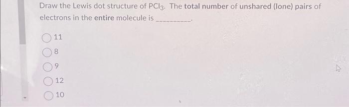 Solved Draw the Lewis dot structure of PCI3. The total | Chegg.com