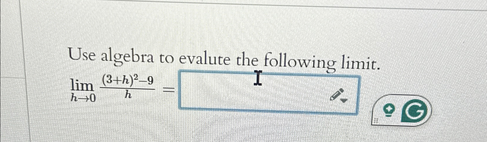 Solved Use algebra to evalute the following | Chegg.com