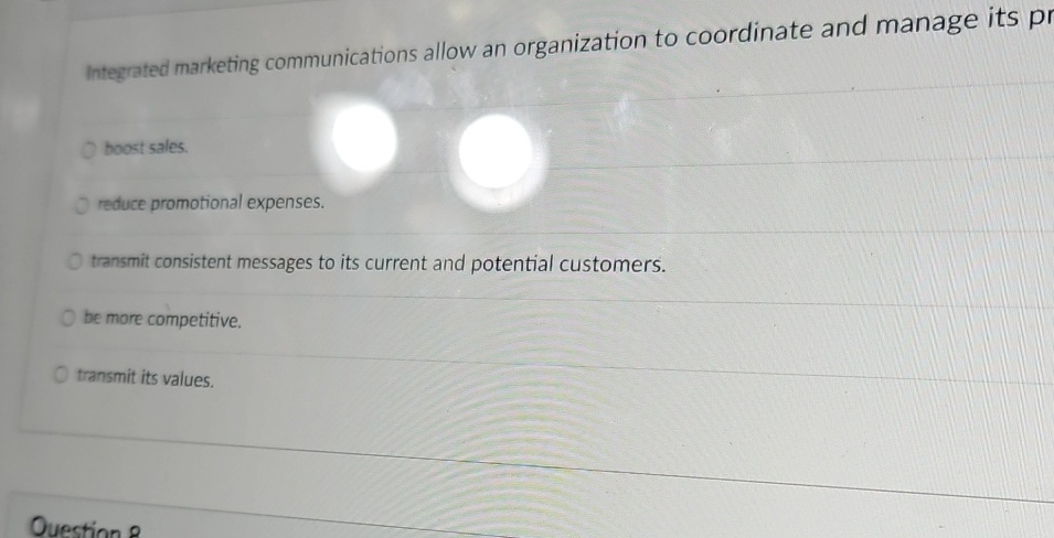 Solved Integrated marketing communications allow an | Chegg.com