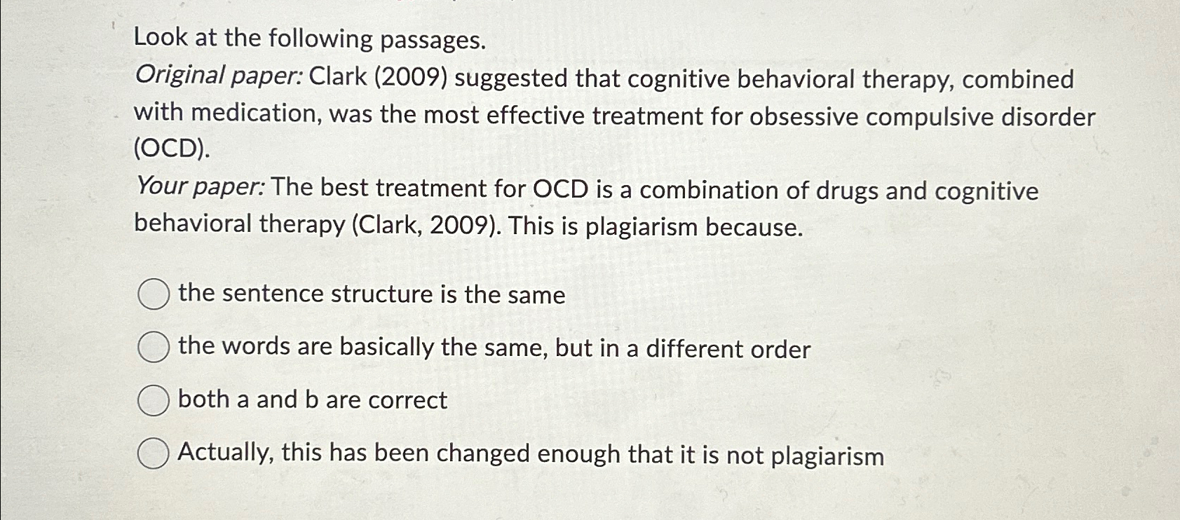 Solved Look at the following passages.Original paper: Clark | Chegg.com