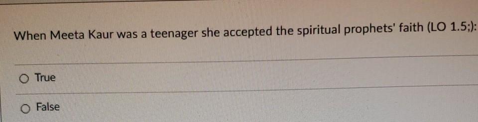 Solved Question 2 When Meeta Kaur was a teenager she | Chegg.com