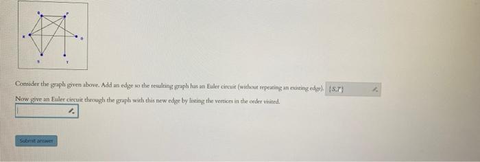 Solved Consider the graph given above. Add an edge so the | Chegg.com