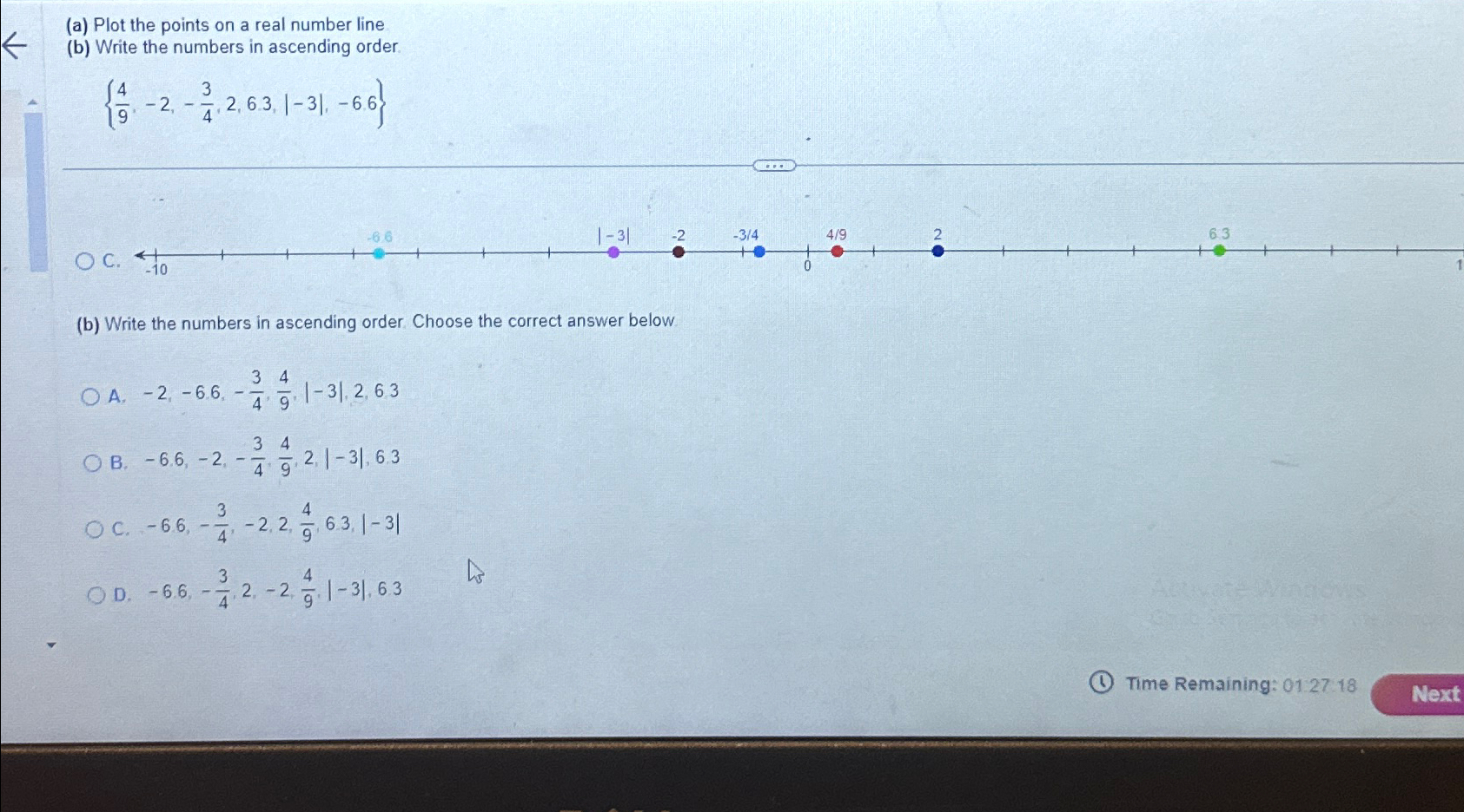 Solved (a) ﻿Plot the points on a real number line(b) ﻿Write | Chegg.com