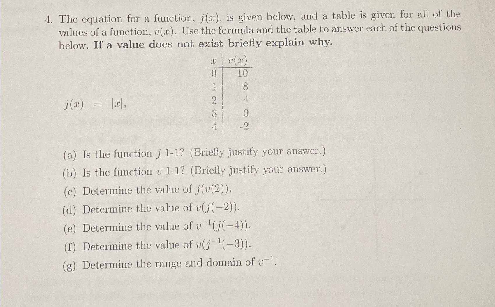 Solved The equation for a function, j(x), ﻿is given below, | Chegg.com