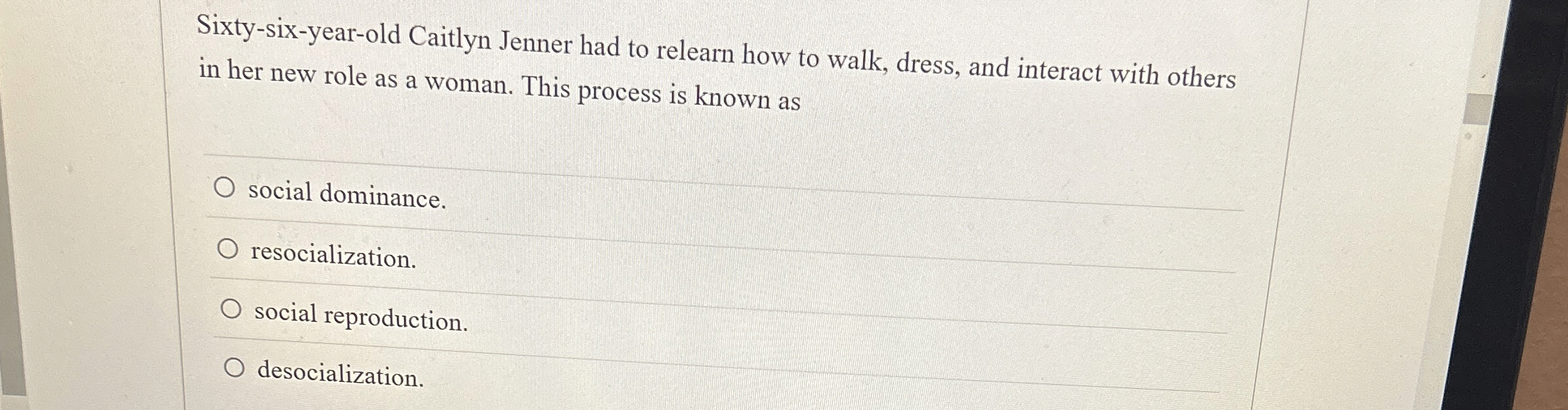 Solved Sixty-six-year-old Caitlyn Jenner had to relearn how | Chegg.com