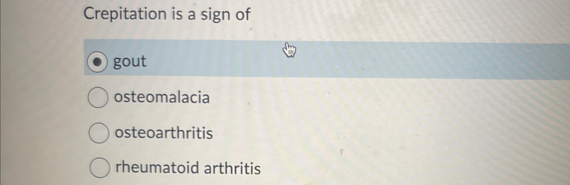 Solved Crepitation is a sign | Chegg.com